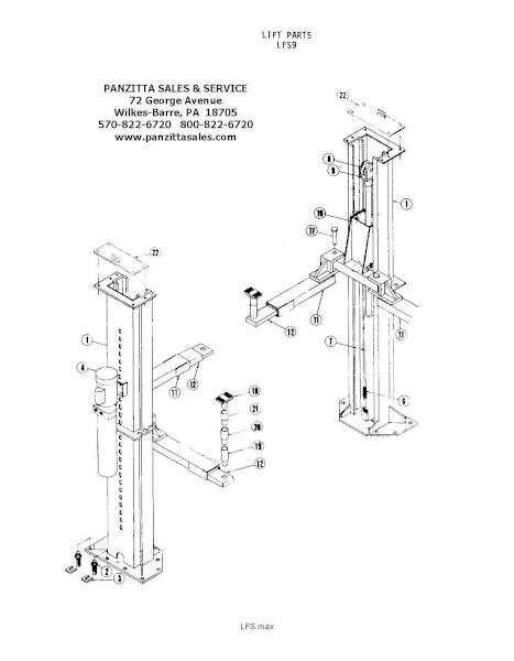 Ben Pearson LFS9 Lift Parts – Panzitta Sales & Service