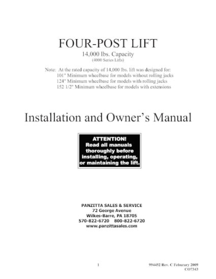 Forward Lift Parts and Breakdowns – Panzitta Sales & Service