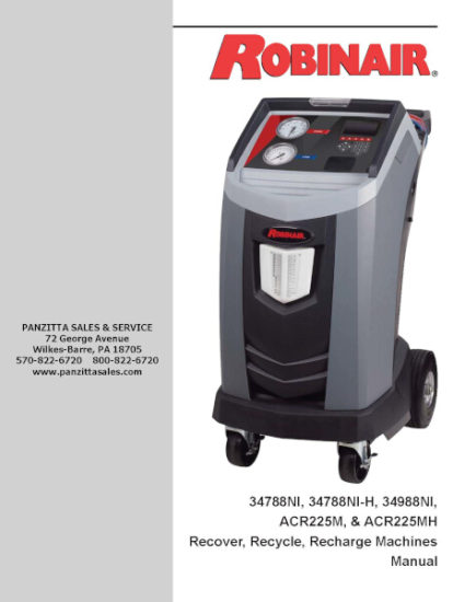 Robinair A/C Machine Parts and Breakdowns – Panzitta Sales & Service