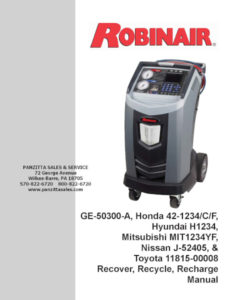 Robinair A/C Machine Parts and Breakdowns – Panzitta Sales & Service