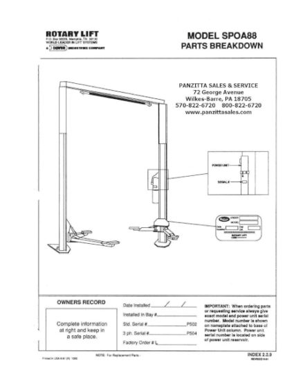 Rotary SPOA88 Parts – Panzitta Sales & Service