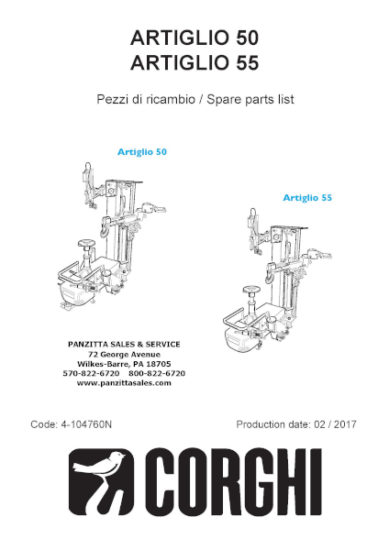 Corghi Artiglio 50, 55 Parts – Panzitta Sales & Service