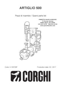 Corghi Artiglio 500 Parts – Panzitta Sales & Service