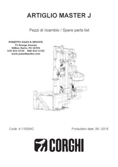 Corghi Artiglio Master J Parts – Panzitta Sales & Service