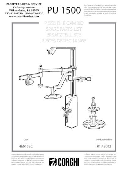 Corghi PU 1500 Parts – Panzitta Sales & Service